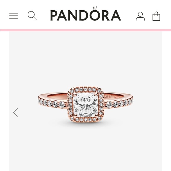 Pandora | Jewelry | Pandora Square Sparkle Halo Ring | Poshmark
